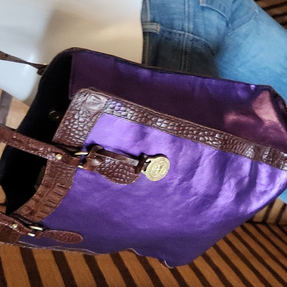 Brahmin | Bags | Brahmin Custom Purple And Brown Womens Bag | Poshmark